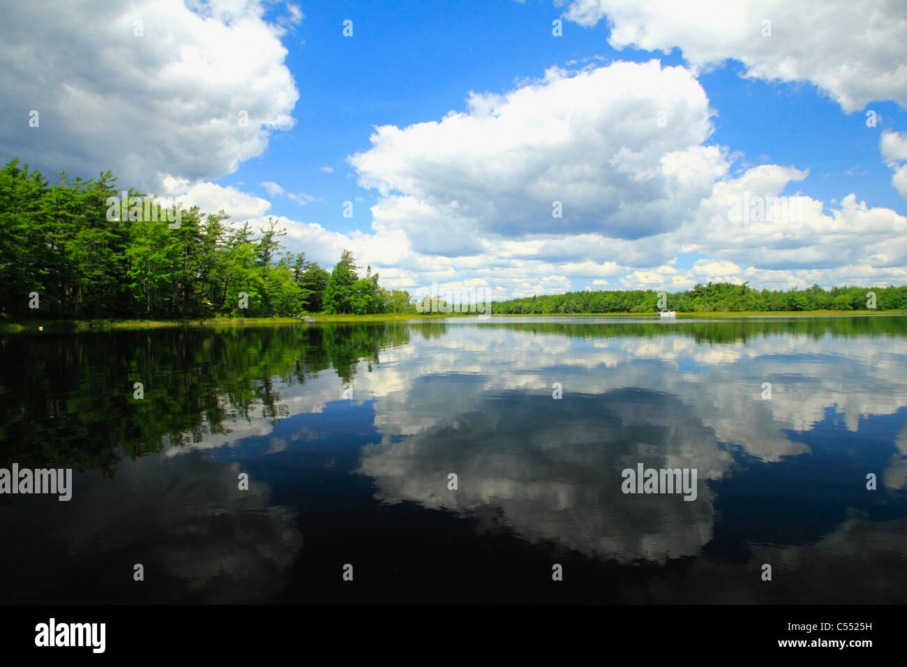 Reflection of clouds in a lake, Ponhook Lake, Nova Scotia, Canada Stock ...
