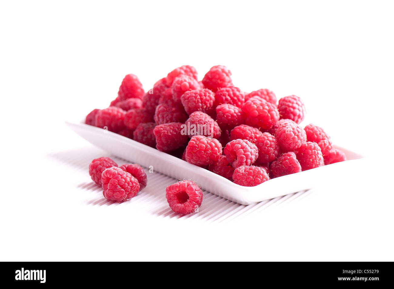 raspberry on white background Stock Photo - Alamy