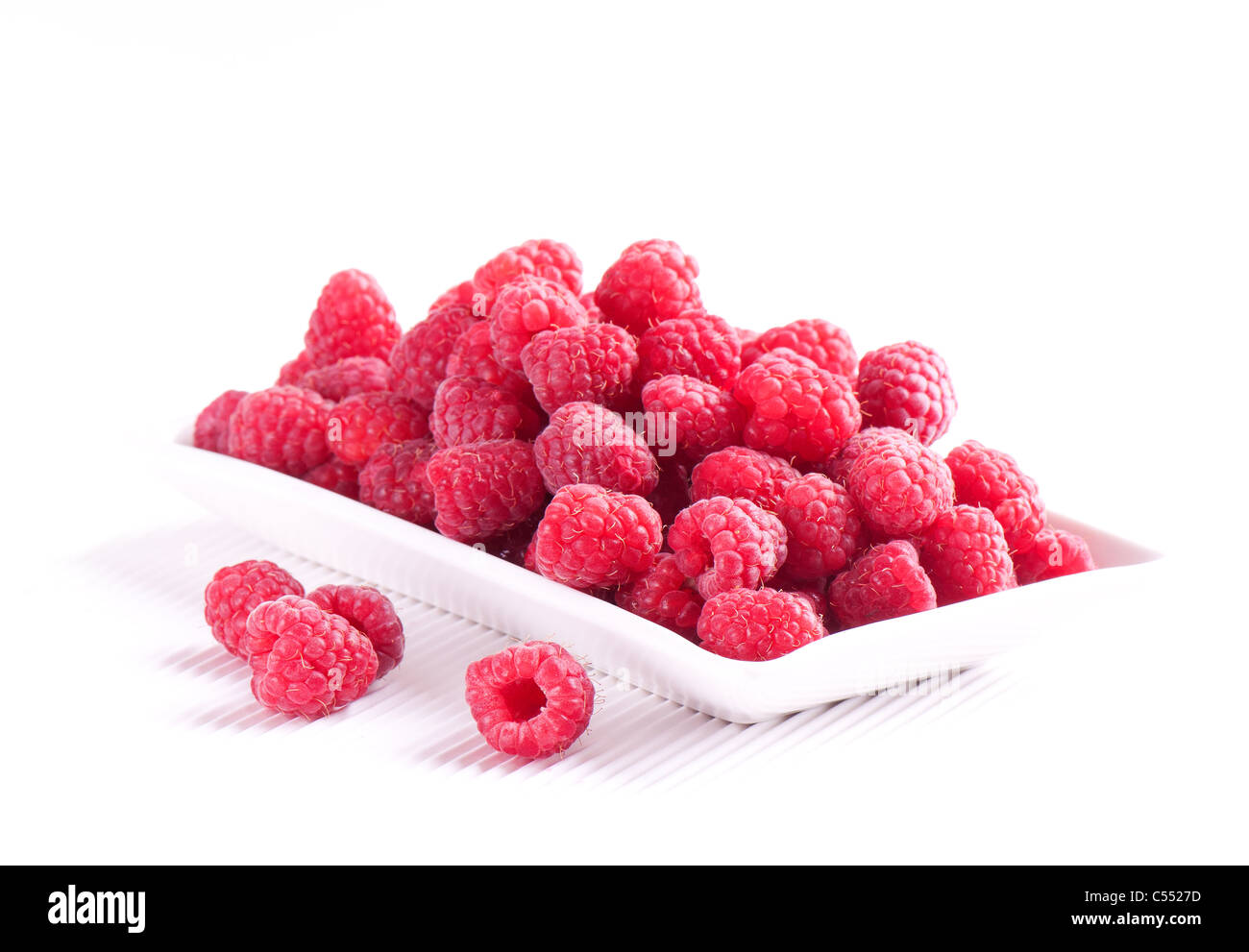 raspberry on white background Stock Photo - Alamy