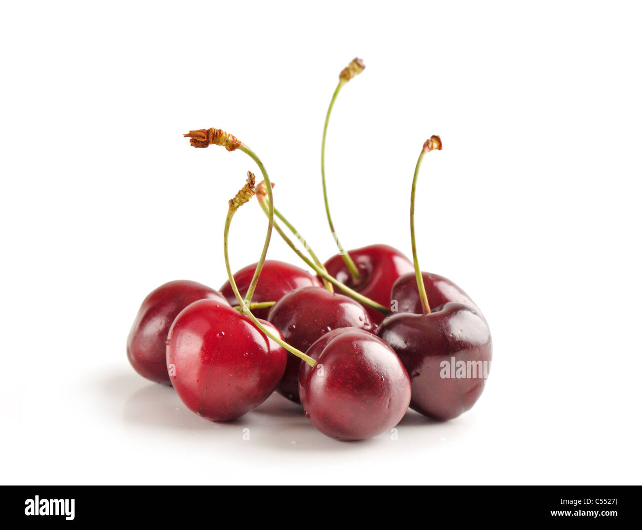 cherry on white background Stock Photo - Alamy