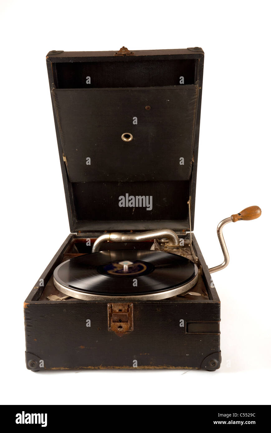 Vintage gramophone with a 78 rpm vinyl record on Stock Photo - Alamy