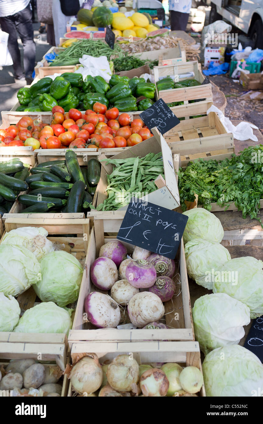 Assorted fresh vegetable on a French market Stock Photo - Alamy