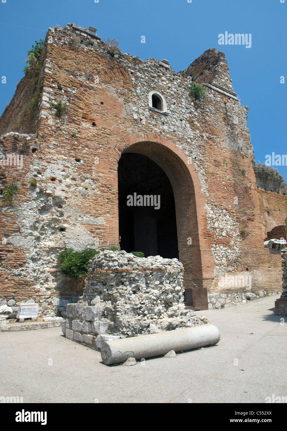 Ruins of a building, Taormina, Sicily, Italy Stock Photo - Alamy