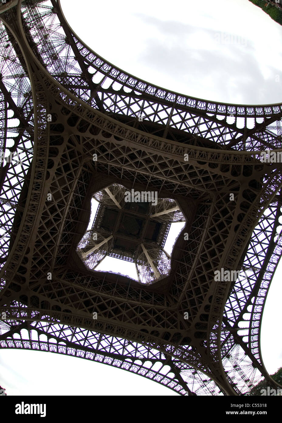 Low angle view of a tower, Eiffel Tower, Paris, France Stock Photo - Alamy
