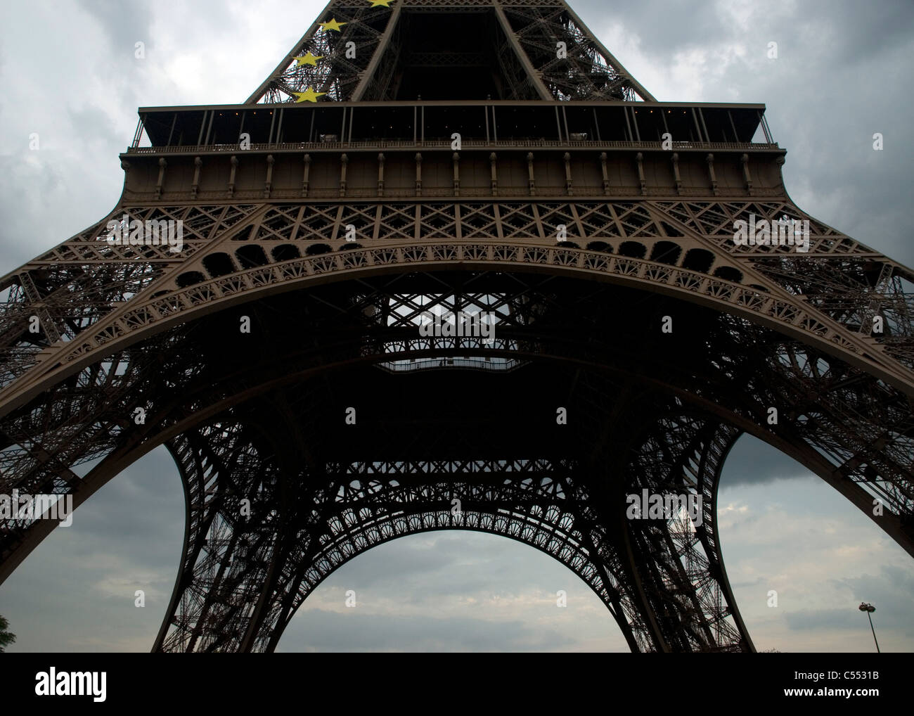 Low angle view of a tower, Eiffel Tower, Paris, France Stock Photo - Alamy