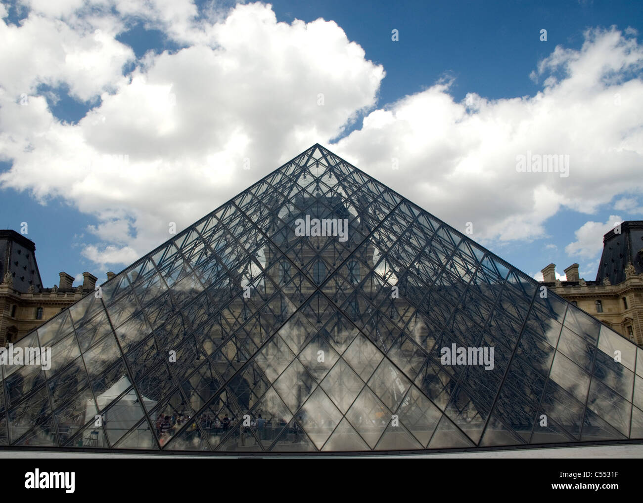 Glass pyramid at a museum, Louvre Pyramid, Musee Du Louvre, Paris ...