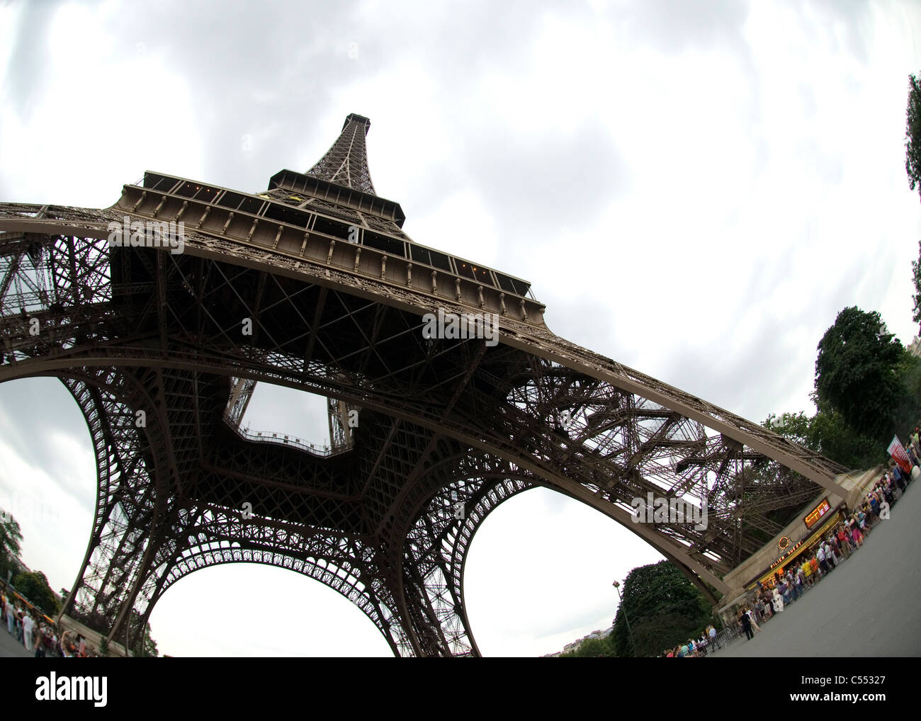 Low angle view of a tower, Eiffel Tower, Paris, France Stock Photo - Alamy