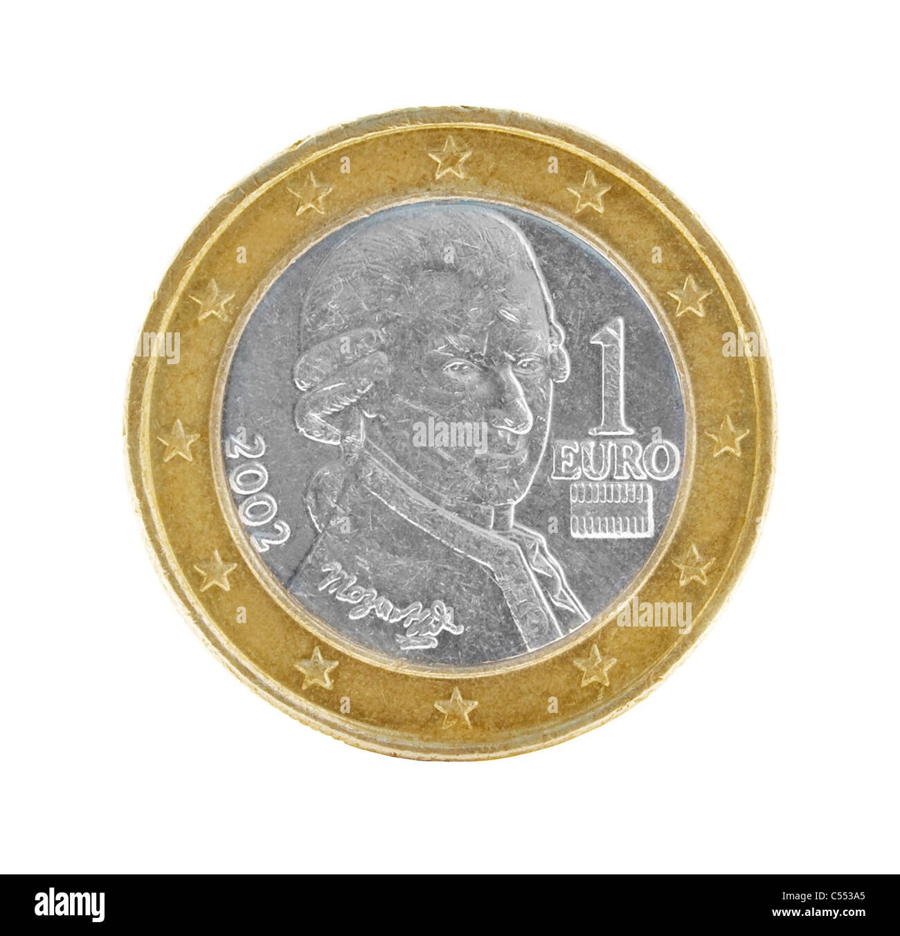 one euro coin isolated on white background Stock Photo - Alamy