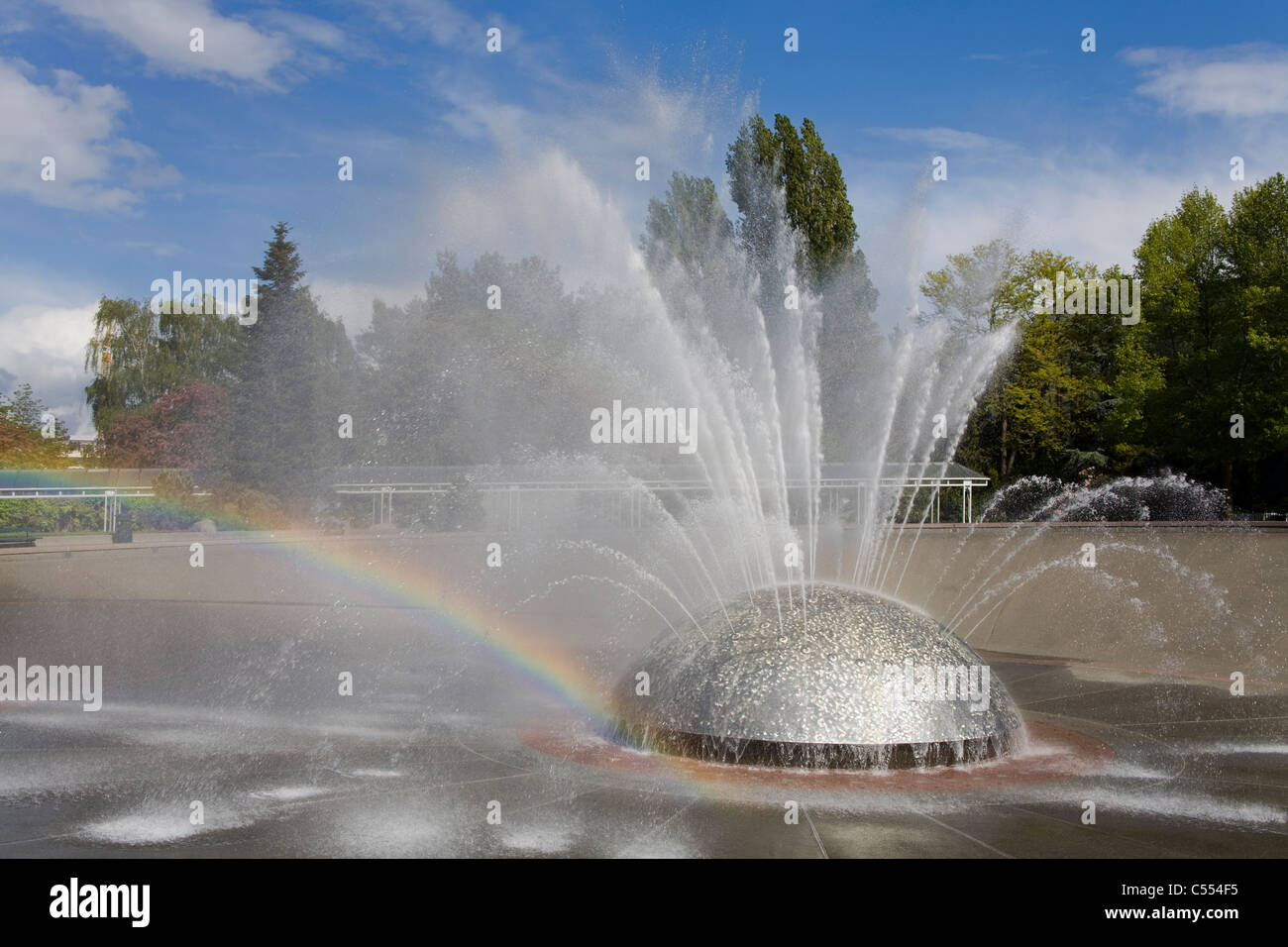 USA, Washington State, Seattle, International Fountain at Seattle ...