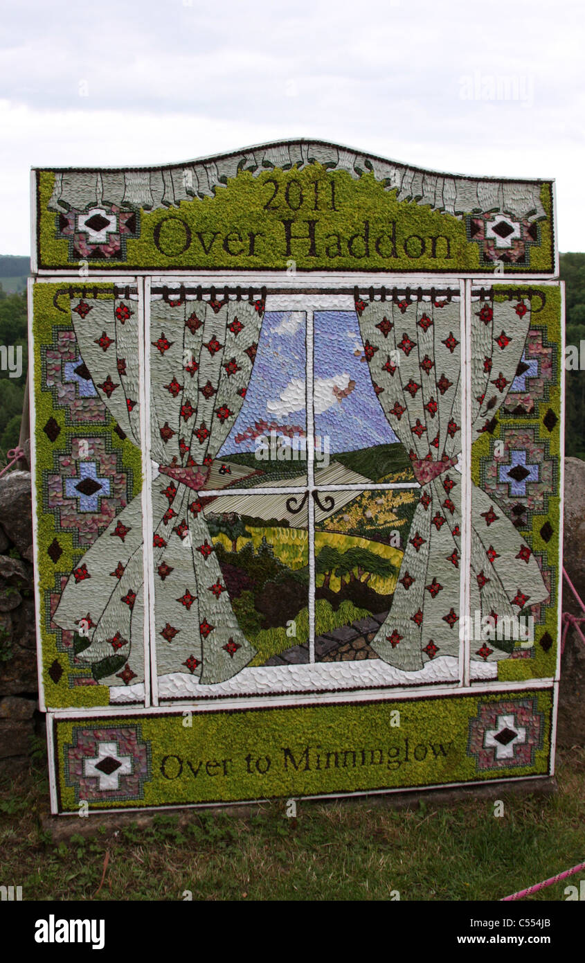 Well Dressing at Over Haddon near Bakewell Stock Photo - Alamy