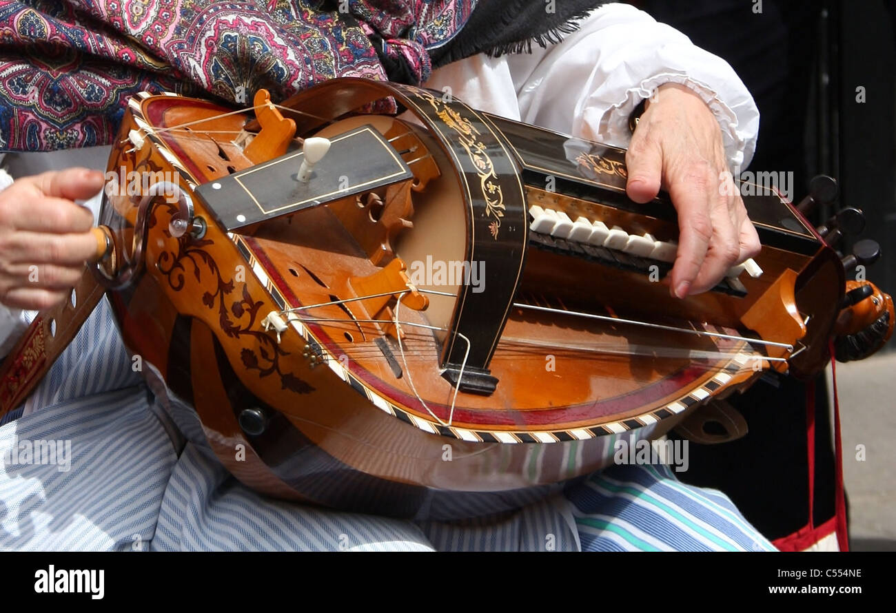a Hurdy Gurdy Player or Gurdyist Stock Photo - Alamy