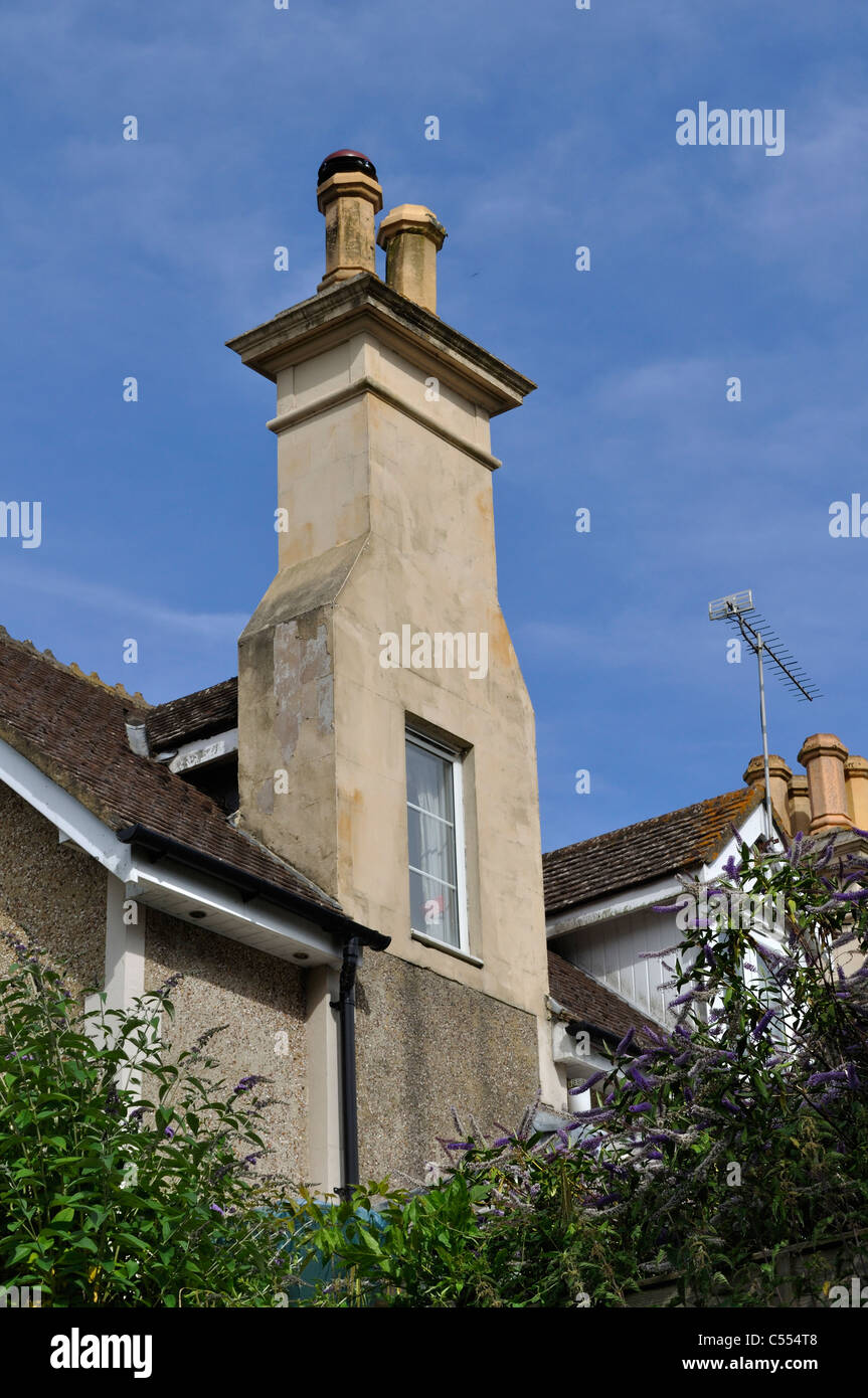 House in Bournemouth with a window unusually set in the chimney stack ...