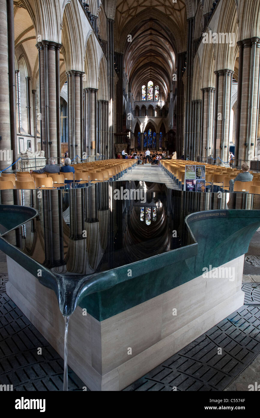 Font by William Pye at Salisbury Cathedral, England, UK Stock Photo - Alamy