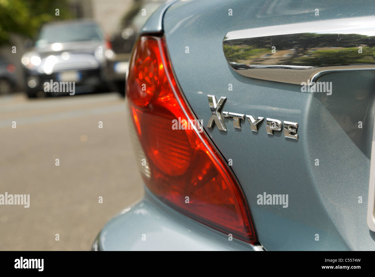 Jaguar x-type rear view detail Stock Photo - Alamy