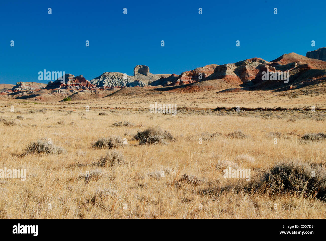 Rock formations in a desert, Wyoming, USA Stock Photo - Alamy