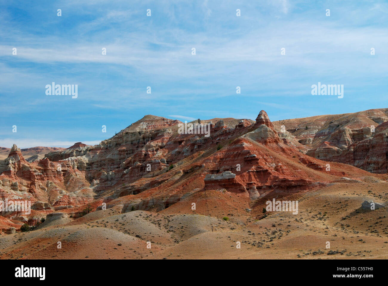 Rock formations in a desert, Wyoming, USA Stock Photo - Alamy