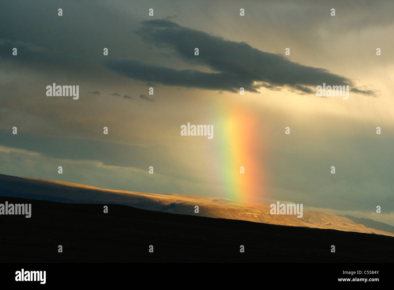 Rainbow over the sea, Patagonia, Chile Stock Photo - Alamy