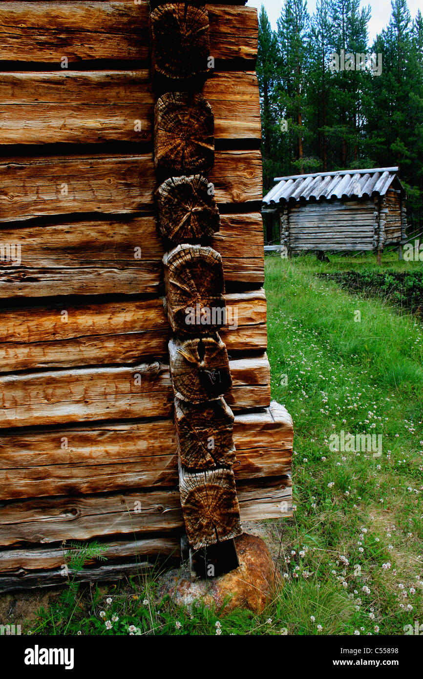 Log cabin in a forest Stock Photo - Alamy