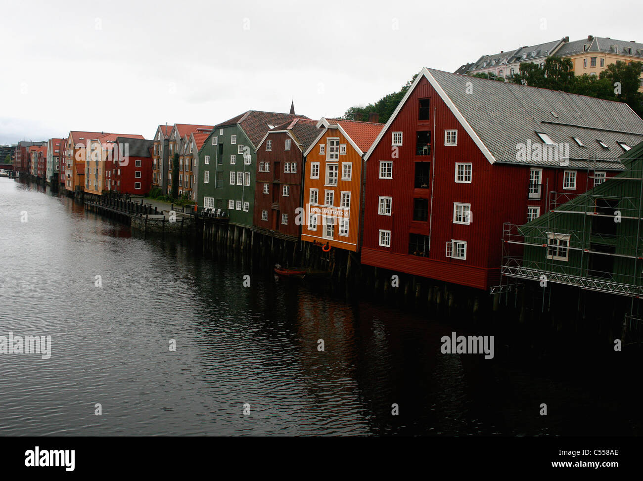 Warehouses at the waterfront, Trondheim, Norway Stock Photo - Alamy