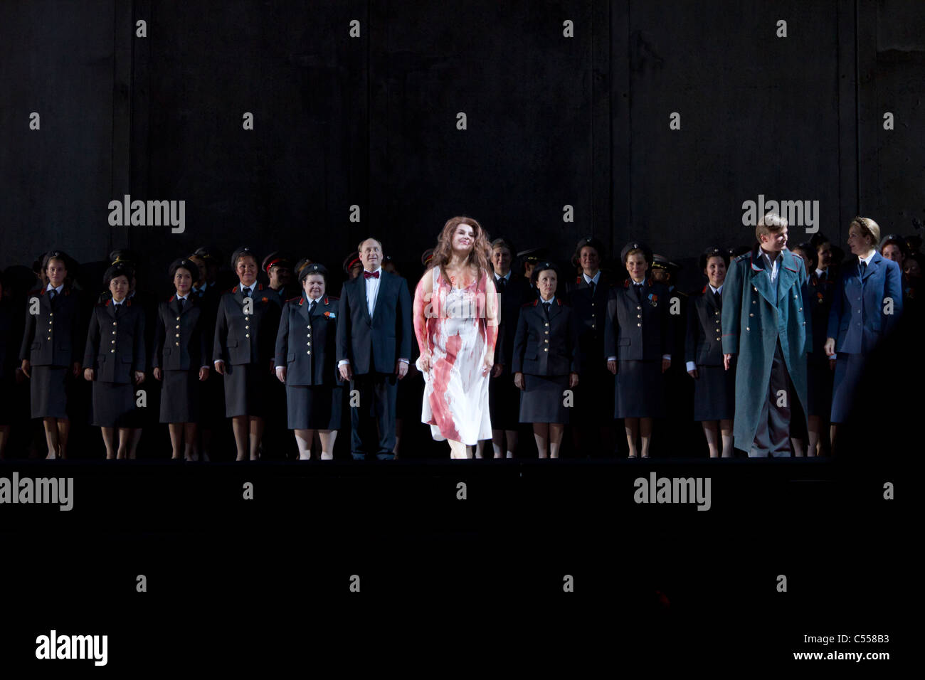 lady Macbeth taking bow at curtain call of performance of Verdi's ...