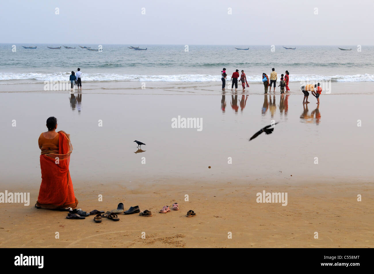 Beach in Puri in the Indian state of Orissa Stock Photo - Alamy