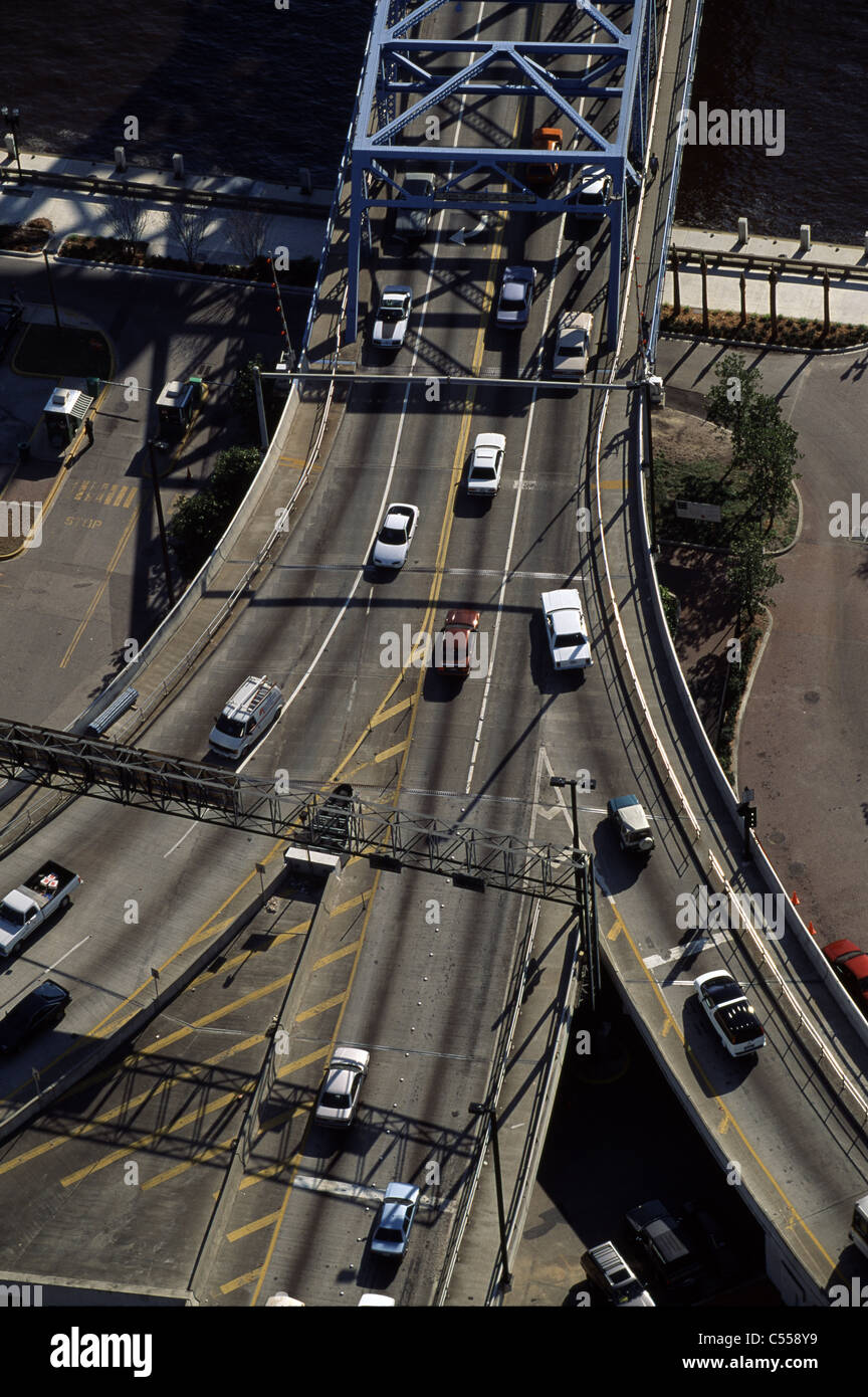 USA, Florida, Jacksonville, elevated view of highway crossroad Stock ...
