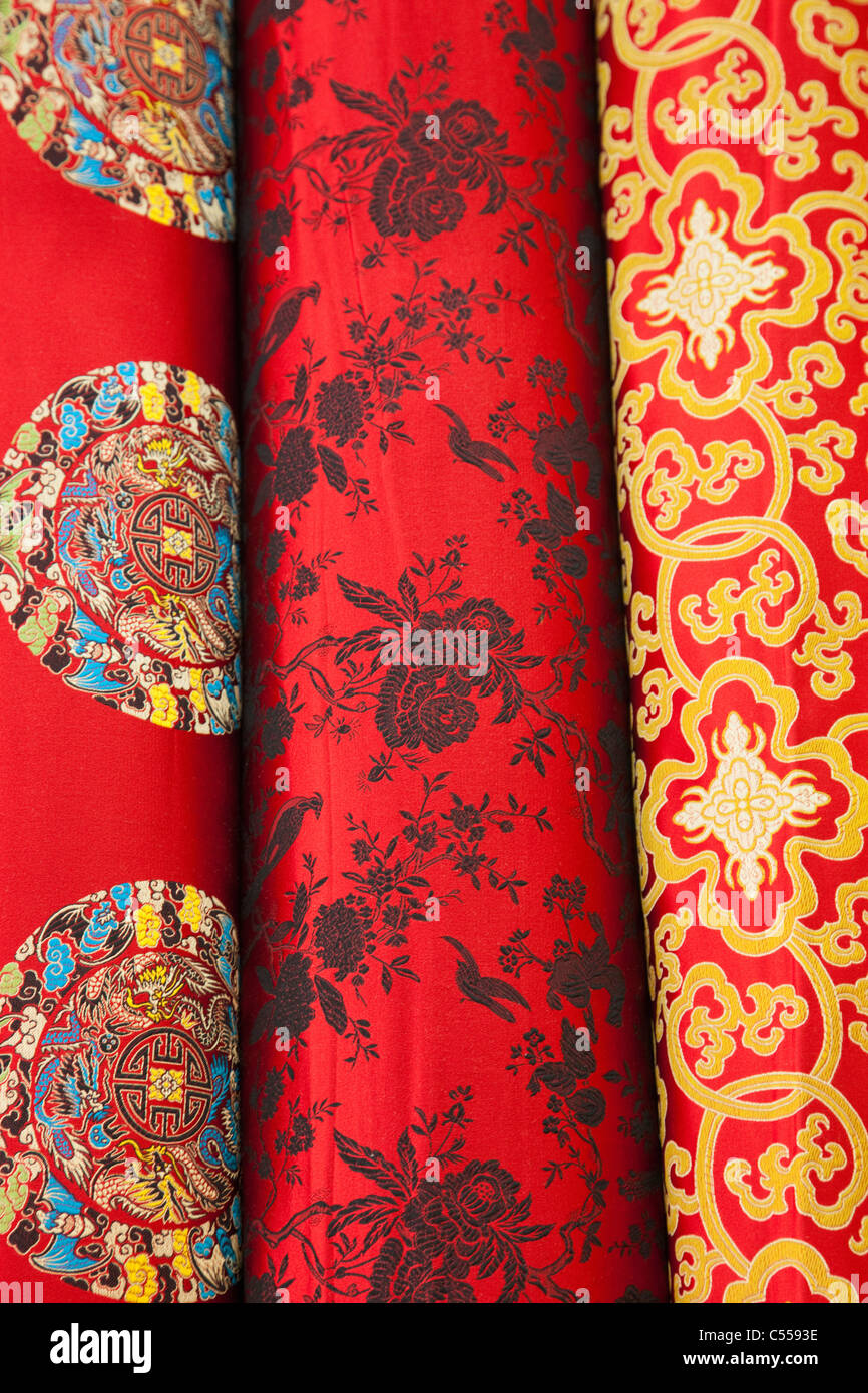 Silk in a store, Silk Market, Beijing, China Stock Photo - Alamy