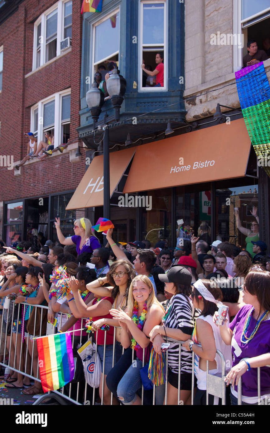 Spectators at the Chicago Pride Parade, 2011 Stock Photo - Alamy
