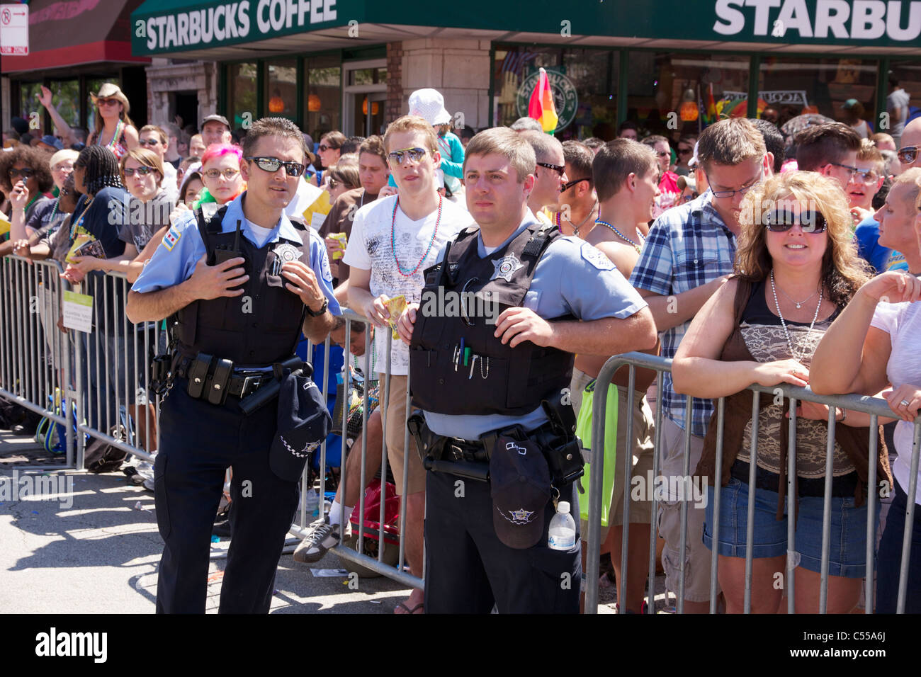 Two Chicago Police officers at the Chicago Pride Parade, 2011 Stock ...