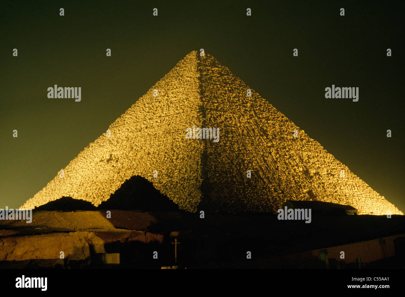 Kheops pyramid lit up at dusk hi-res stock photography and images - Alamy