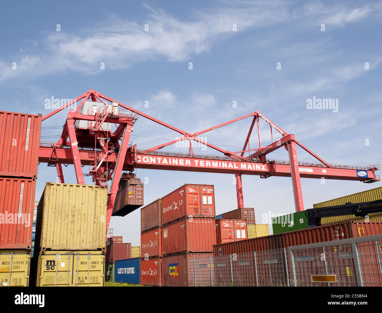 new container terminal in Mainz,Germany Stock Photo - Alamy