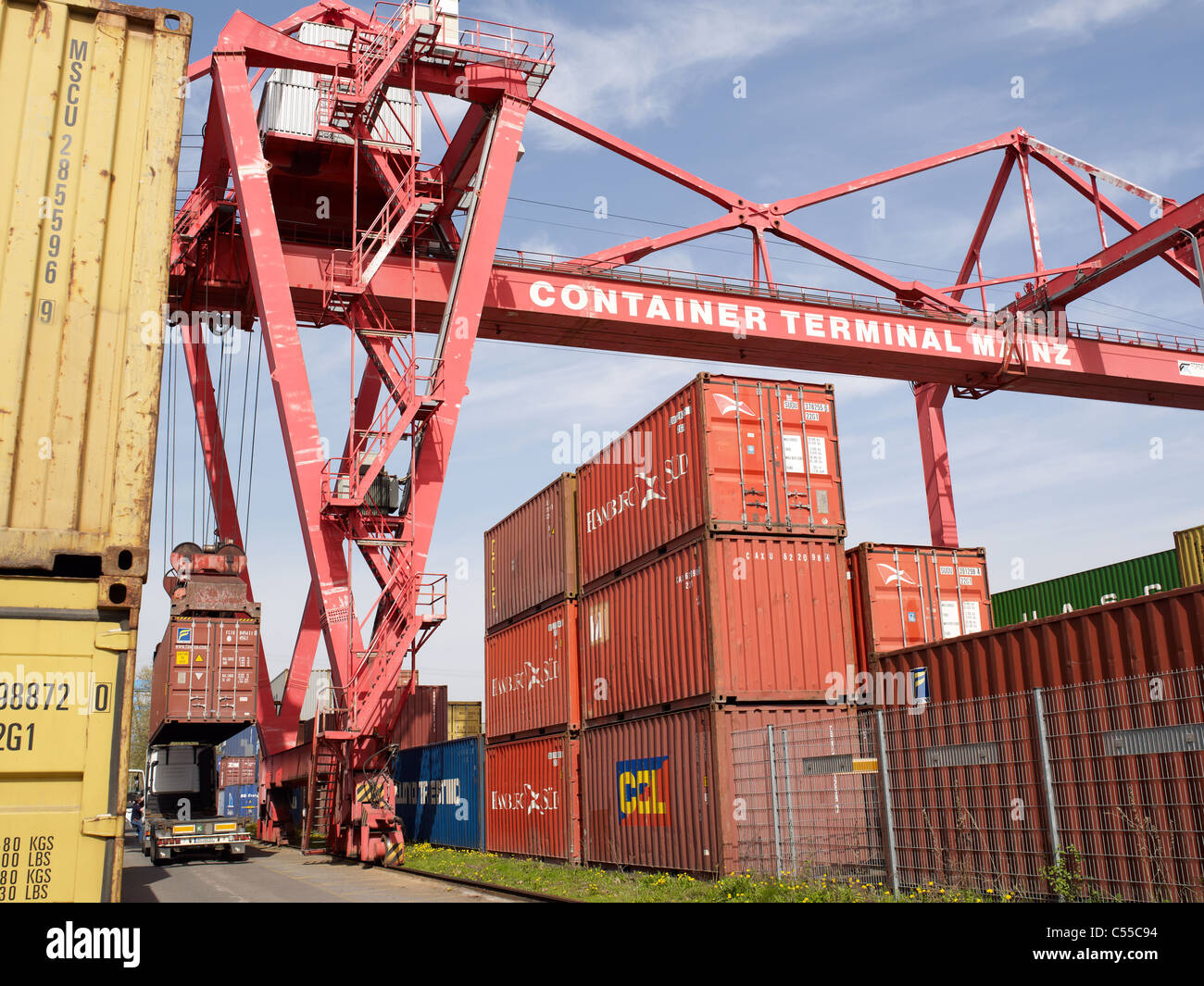 new container terminal in Mainz,Germany Stock Photo - Alamy