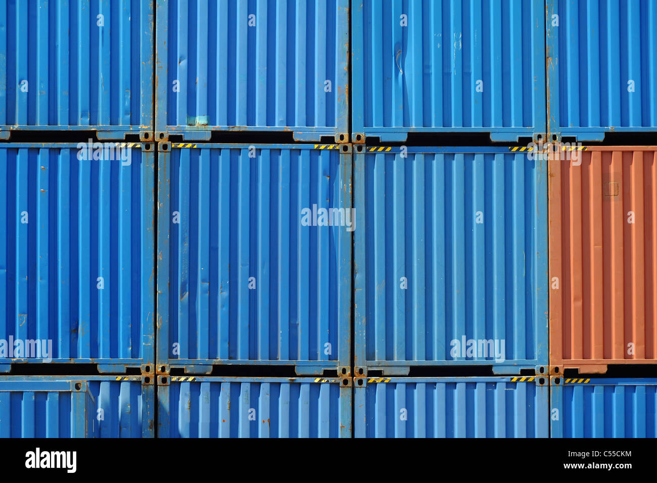Stack of a container wall Stock Photo - Alamy