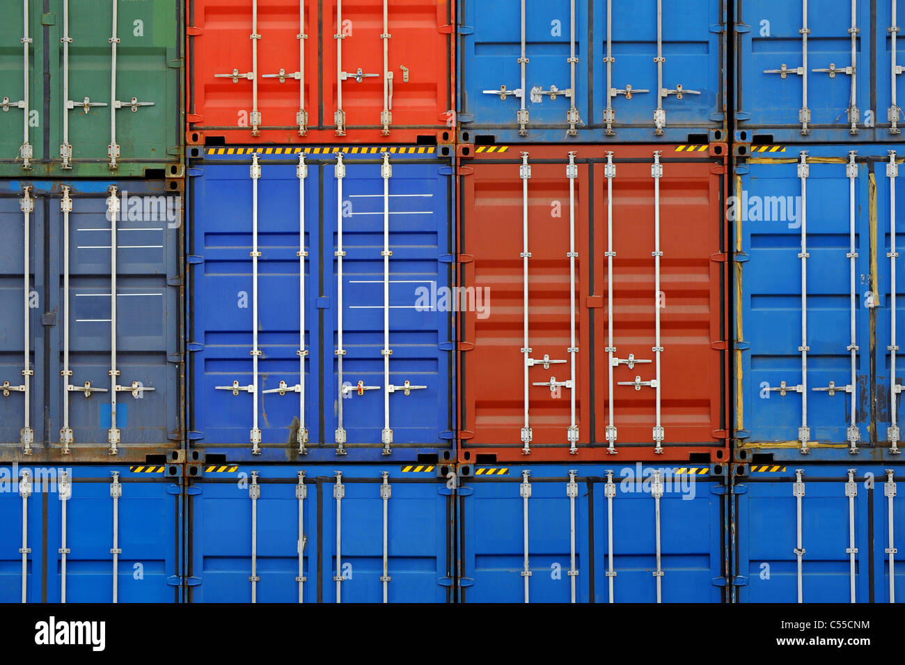 Stack of a container wall Stock Photo - Alamy