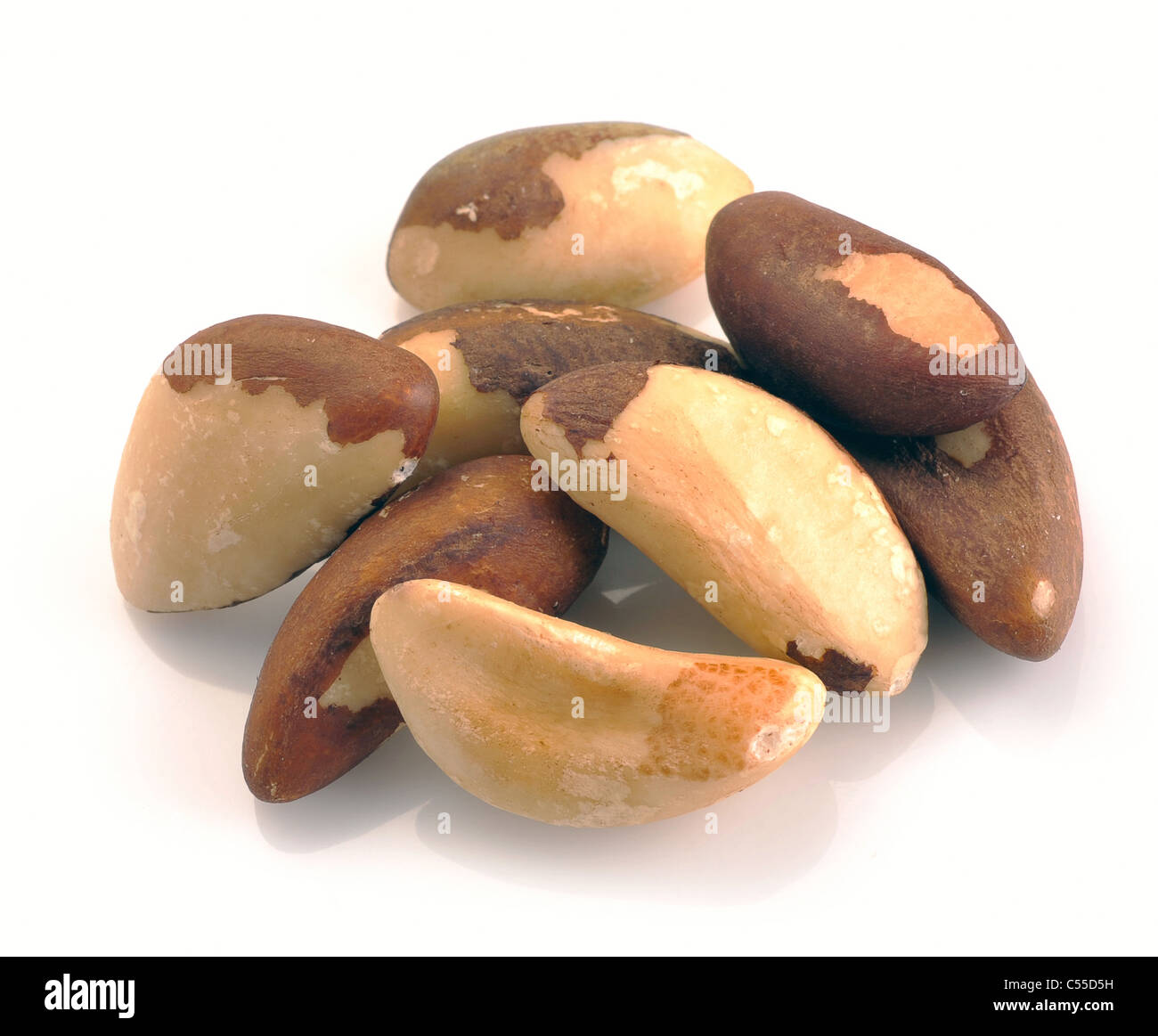 Brazil nuts close-up isolated on white background Stock Photo - Alamy