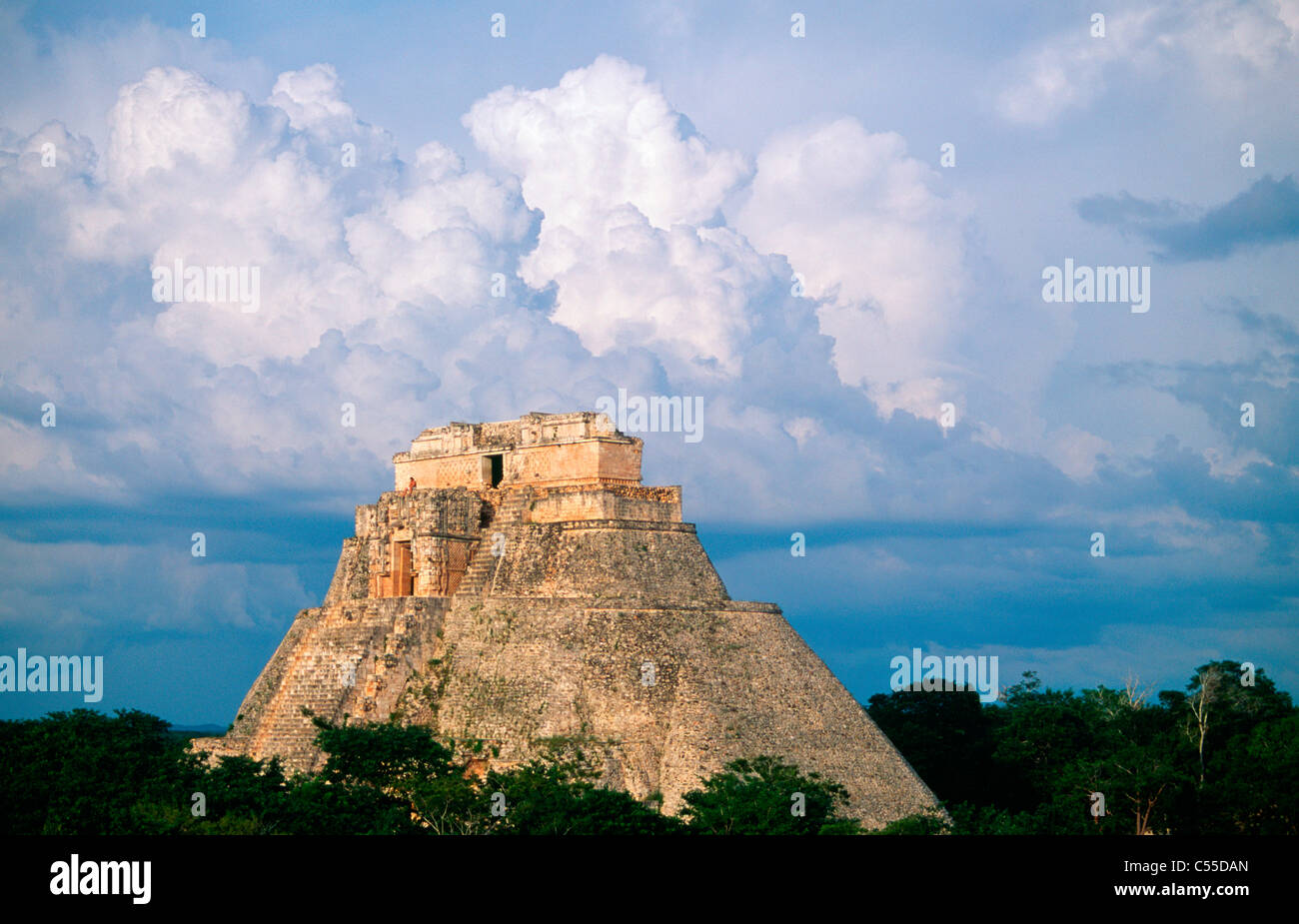 Mexico, Yucatan, Uxmal, Pyramid of the Magician Stock Photo - Alamy