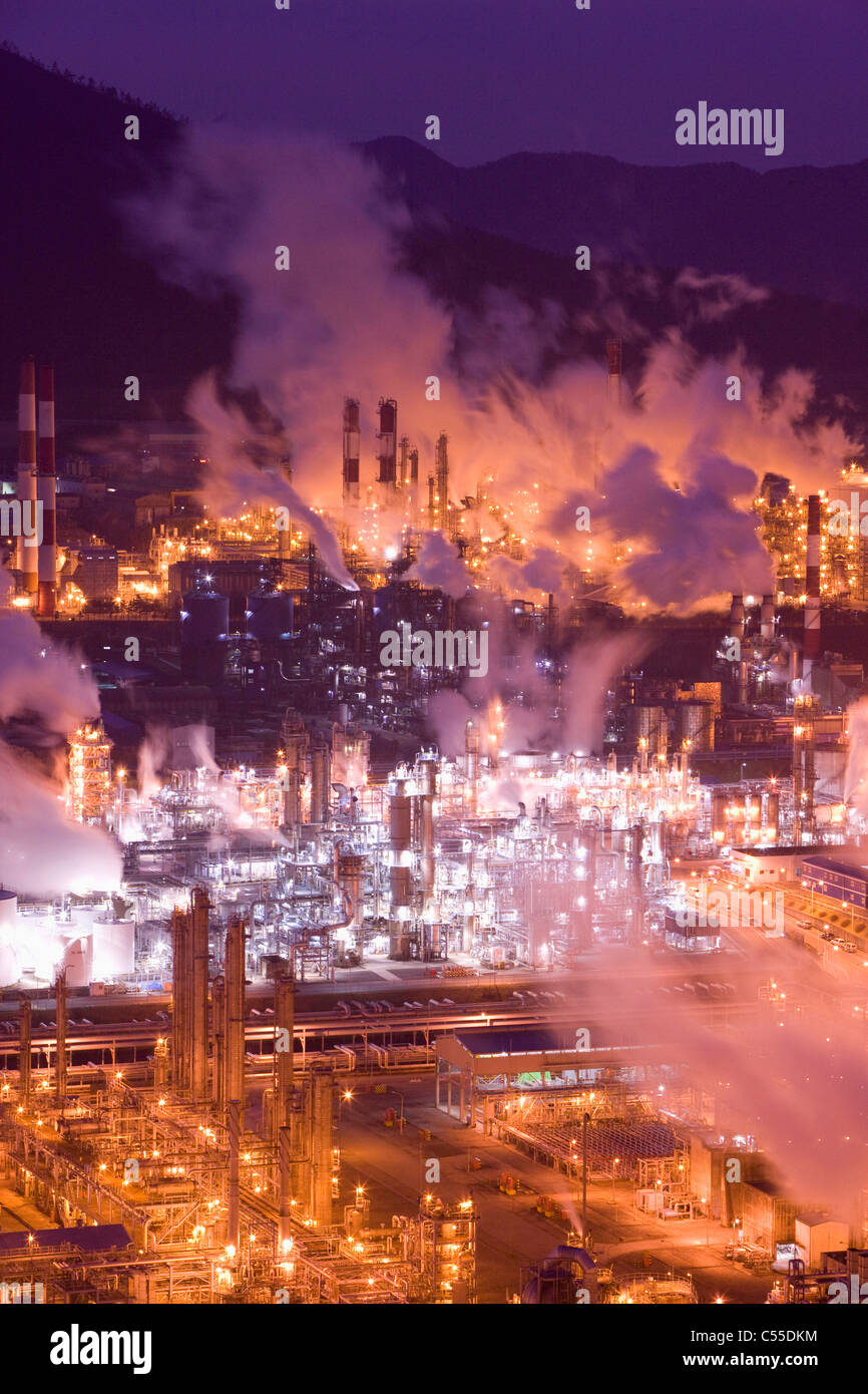 night scenery in industrial complex Stock Photo - Alamy