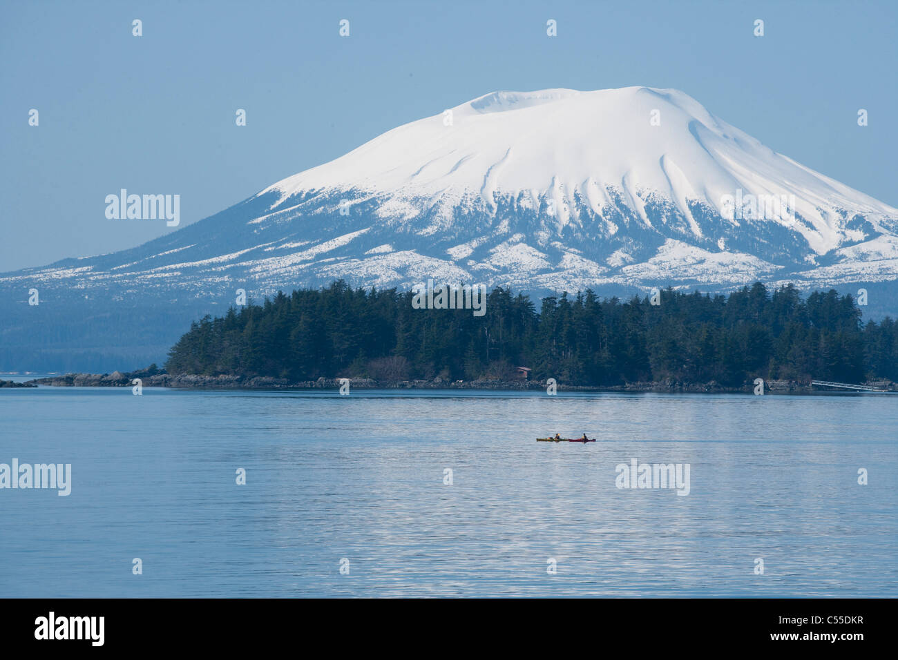 Snow covered mountain, Mt Edgecumbe, Sitka, Alaska, USA Stock Photo - Alamy
