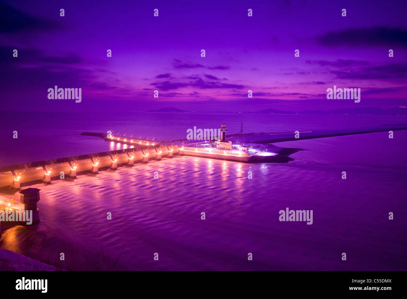 lighthouse and night scape Stock Photo - Alamy