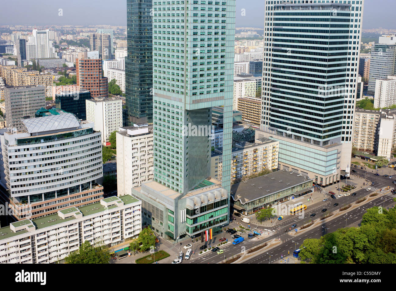View on the Warsaw downtown (Srodmiescie district) in Poland Stock ...