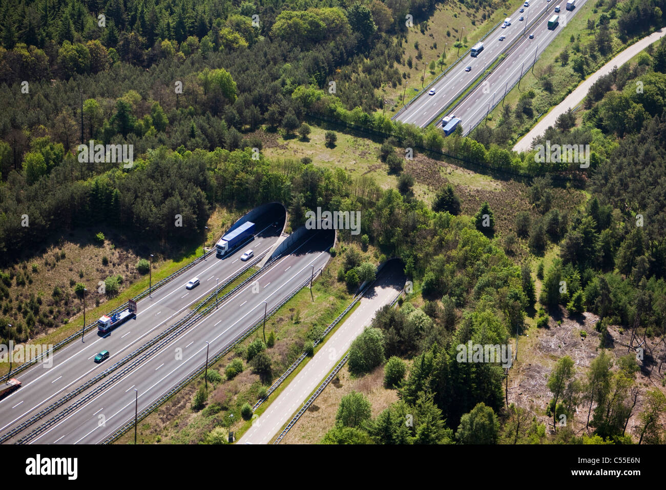 The Netherlands, Hoenderloo, Motorway or highway and eco crossover for ...