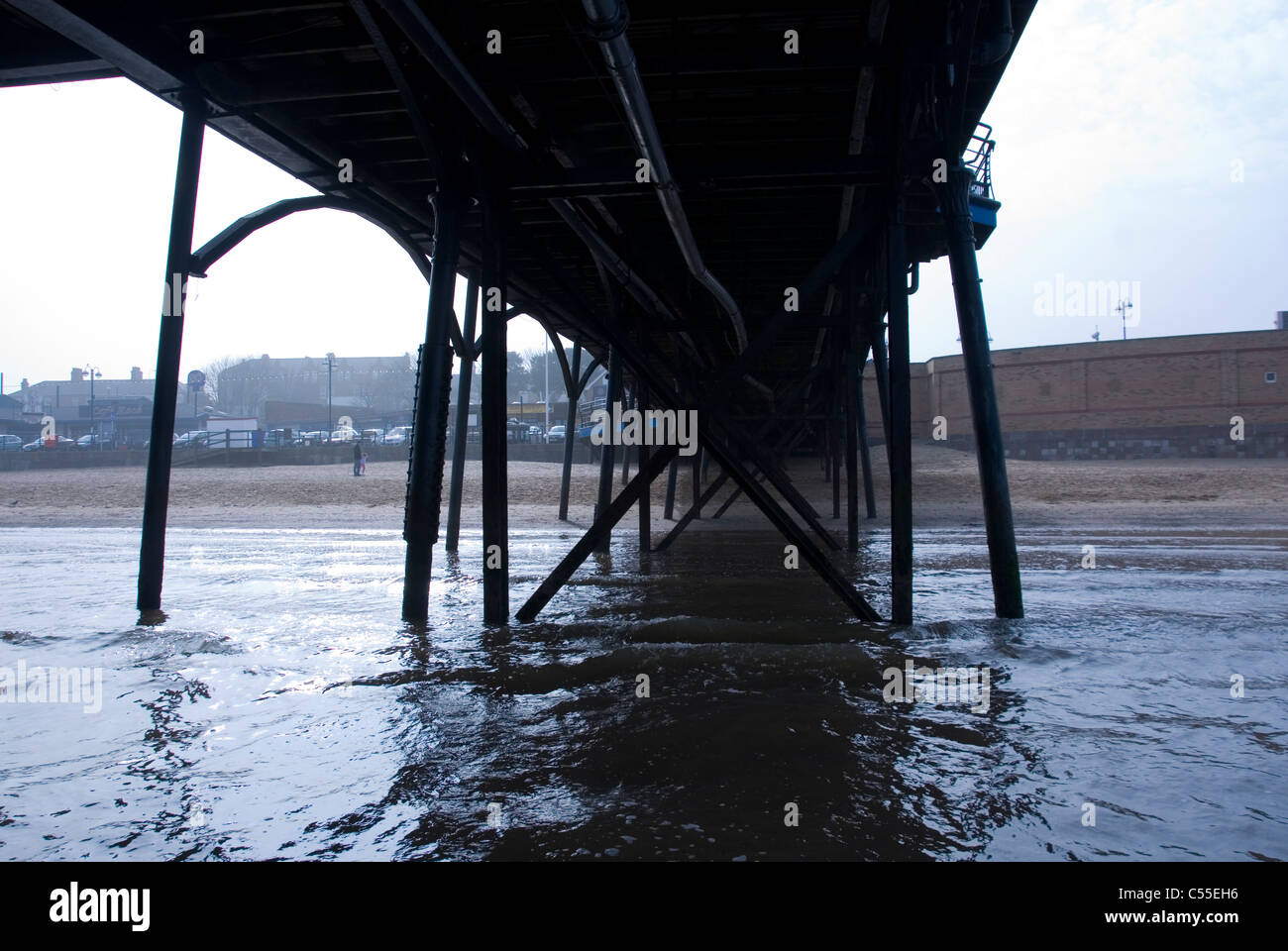 Steel Girders, Legs and Structural Supports Underneath The Pier ...