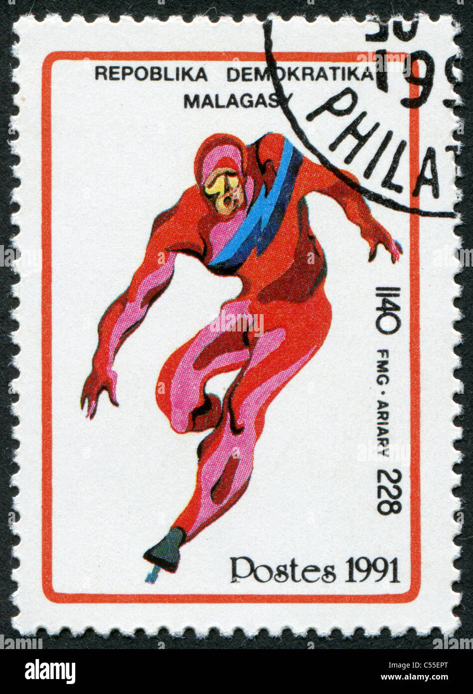 MADAGASCAR - 1991: Postage stamps printed in Madagascar, is dedicated ...