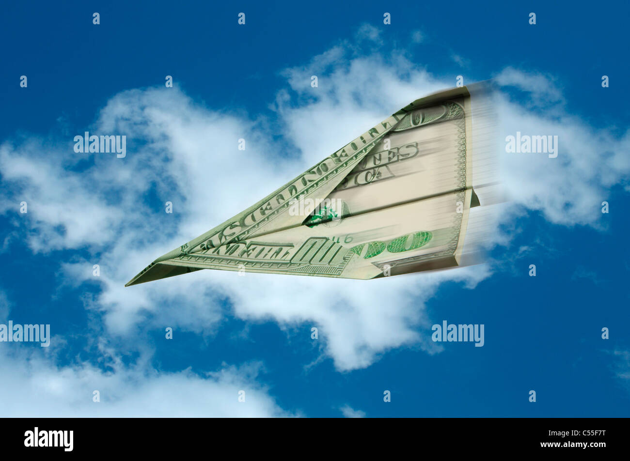 Paper airplane made money hi-res stock photography and images - Alamy