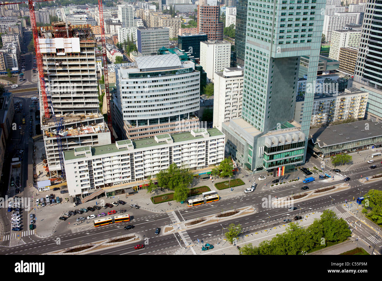 Warsaw downtown panorama apartment hi-res stock photography and images ...