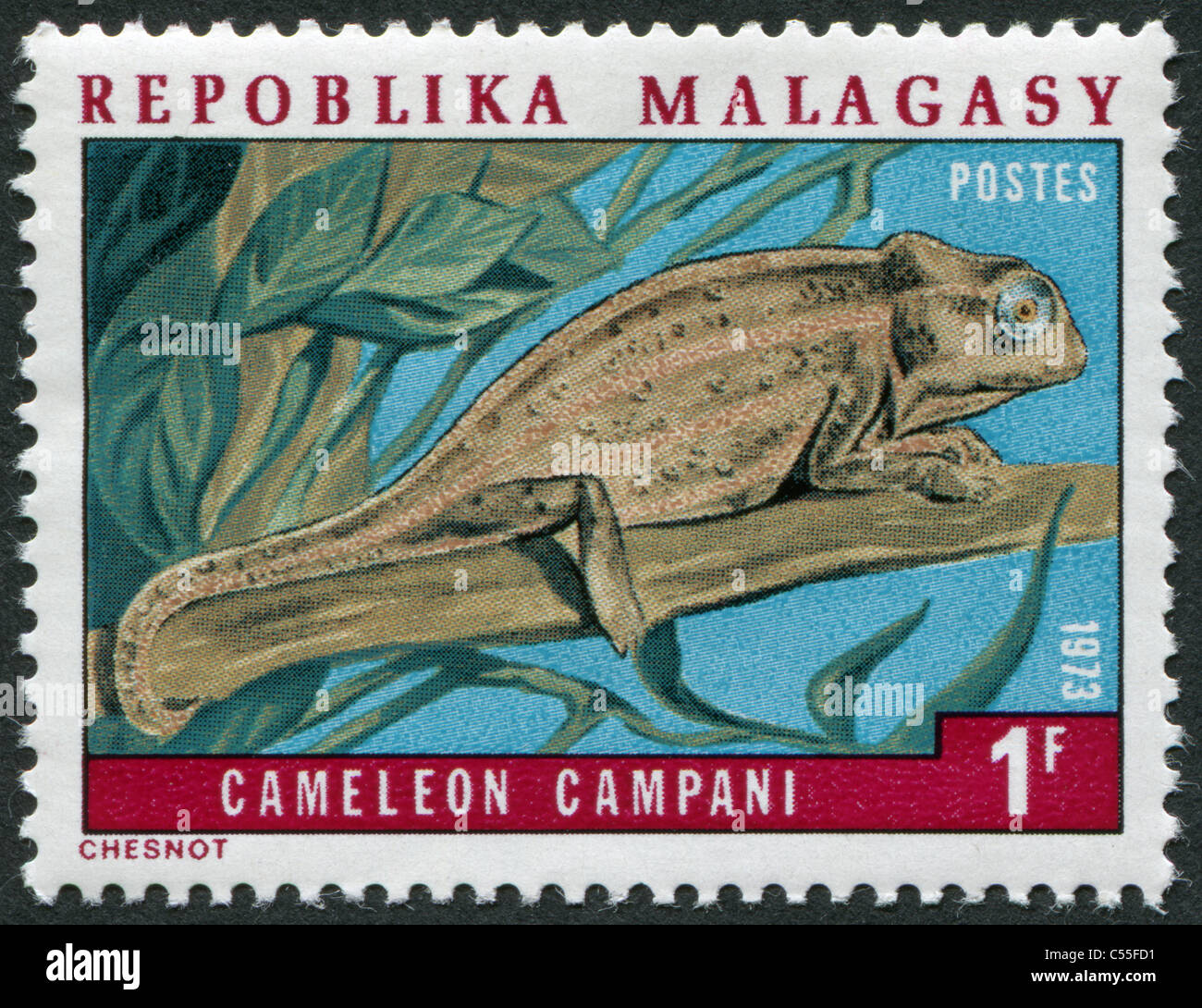 MADAGASCAR - 1973: Postage stamps printed in Madagascar, is dedicated ...