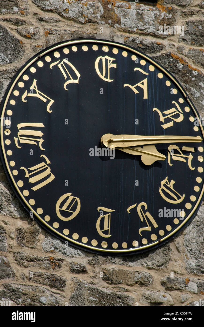 Buckland in the moor clock Stock Photo - Alamy