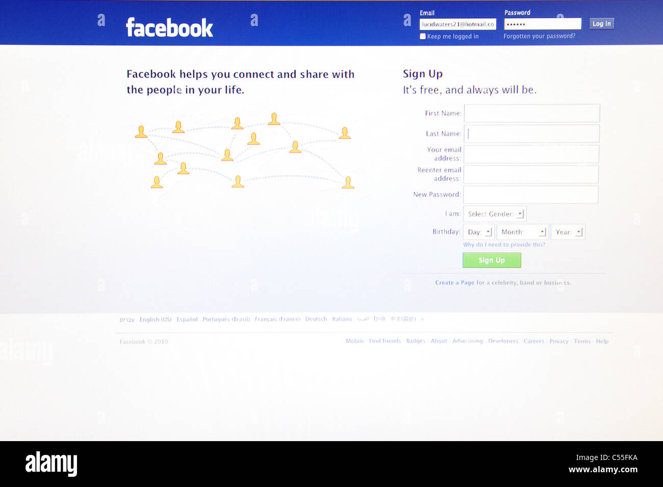 Facebook Home High Resolution Stock Photography and Images - Alamy