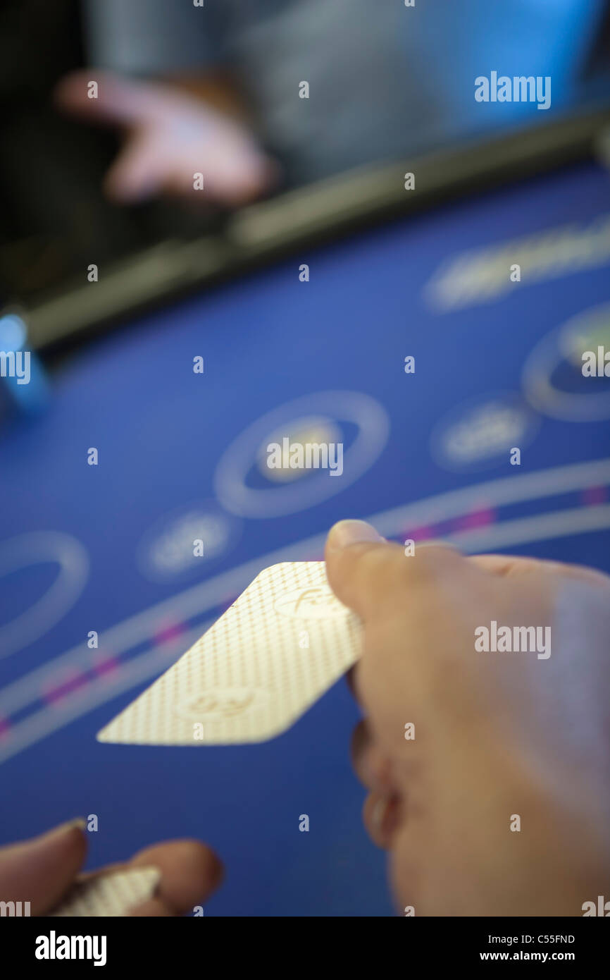 Close-up on dealt cards Stock Photo - Alamy