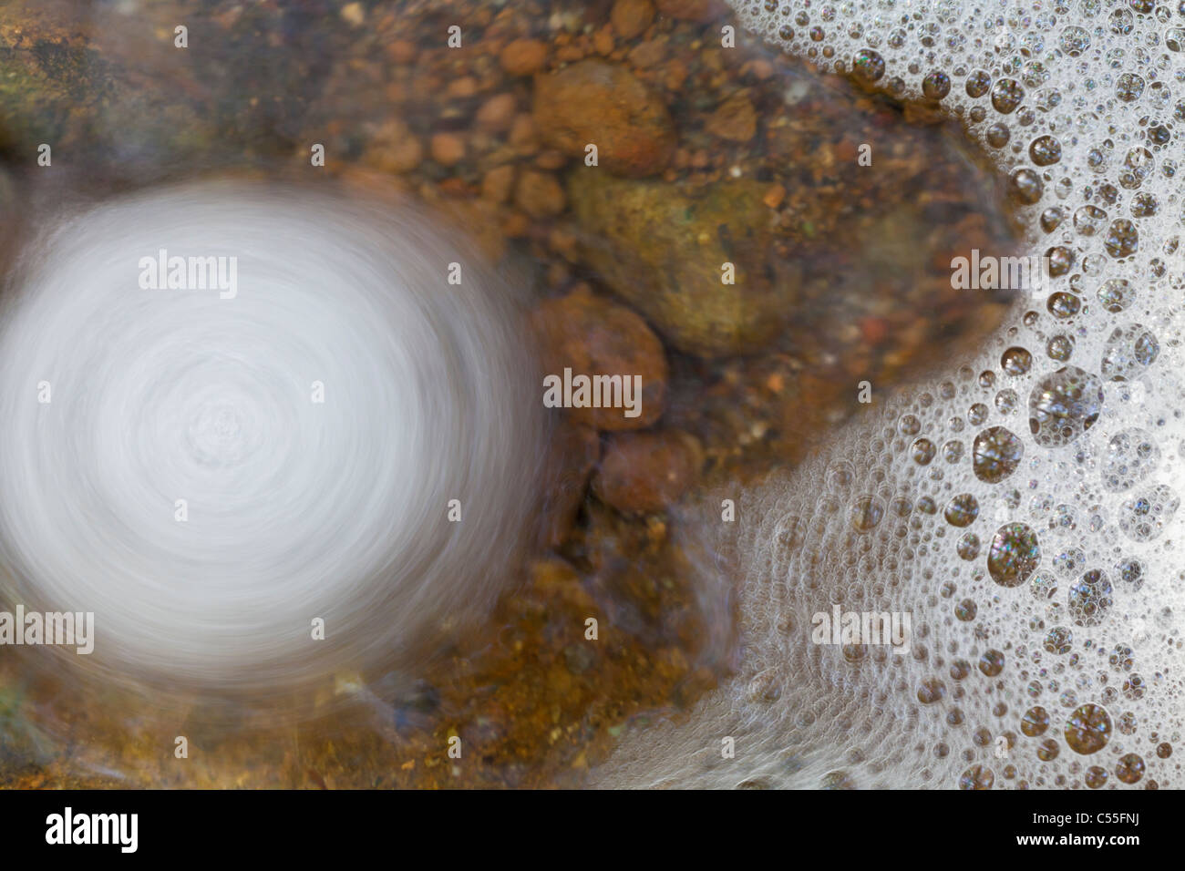 Bubbles in a small stream Stock Photo - Alamy